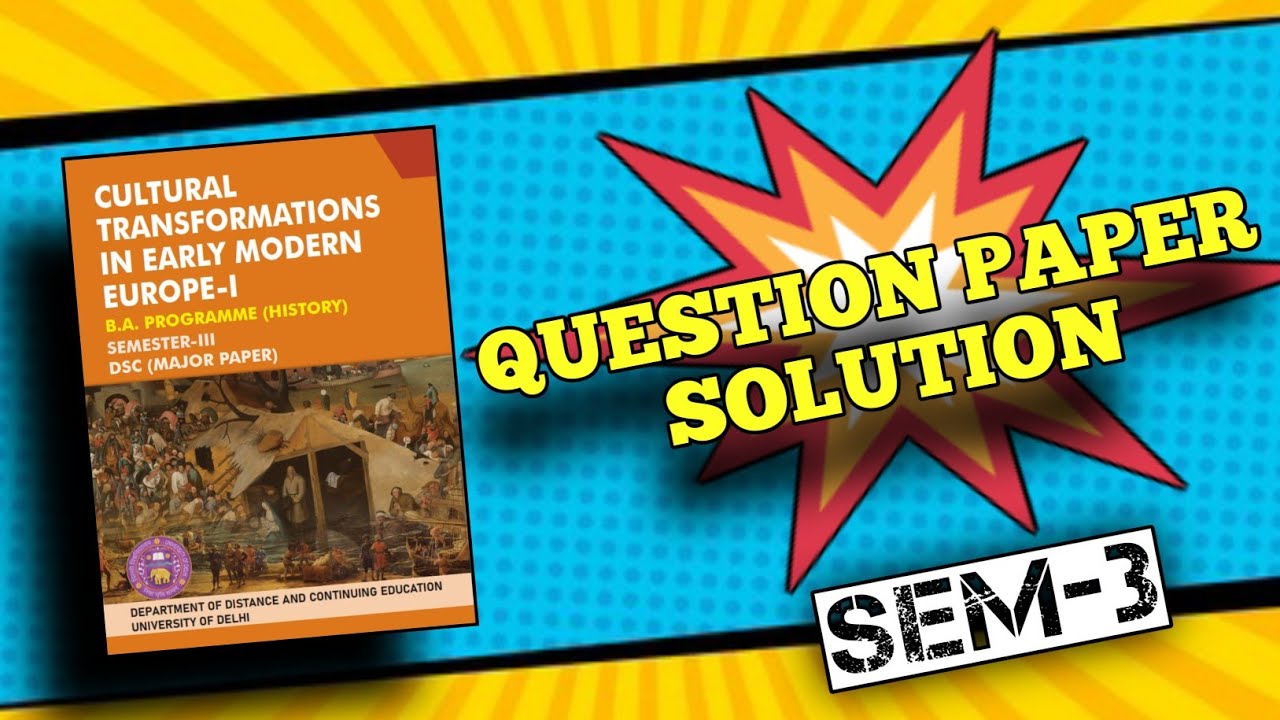 Cultural Transformation In Early Europe-1 Questions PAPER SOLUTION ...