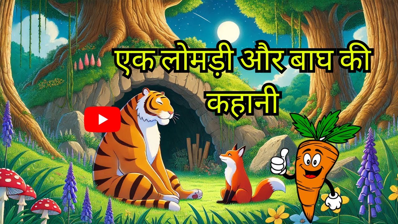 "Hindi Fairy Tale: लोमड़ी और बाघ की कहानी | Animated Story for Kids ...