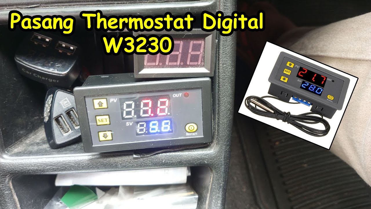 Pasang Thermostat Digital W3230 Buat AC Mobil - YouTube