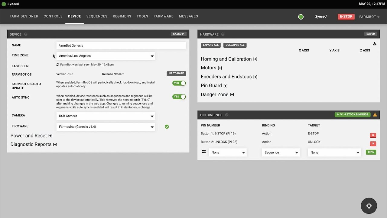 FarmBot Software: Device & Logs - YouTube