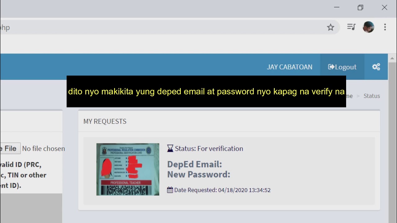 Request DEPED email and Password Reset - YouTube