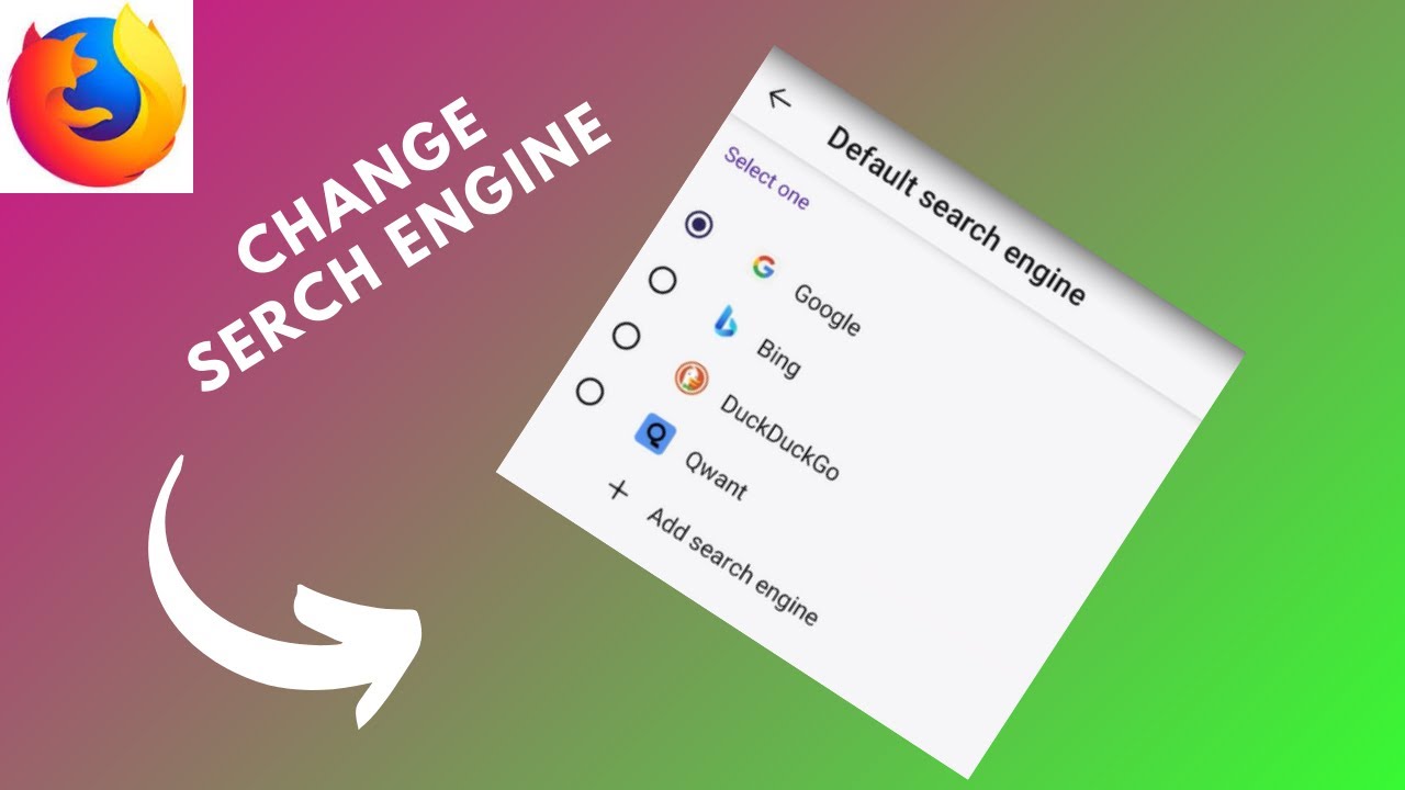 how to change search engine on firefox - YouTube