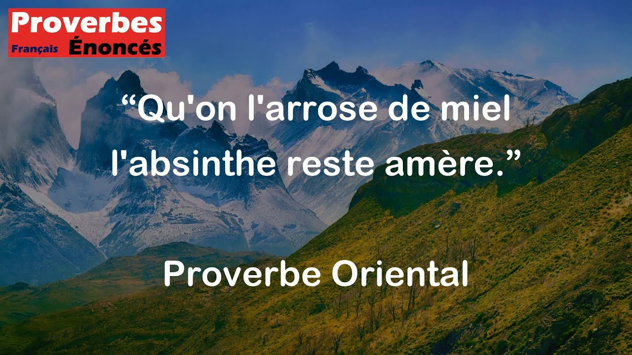 Proverbe Oriental - Qu'on l'arrose de miel l'absinthe reste amère ...