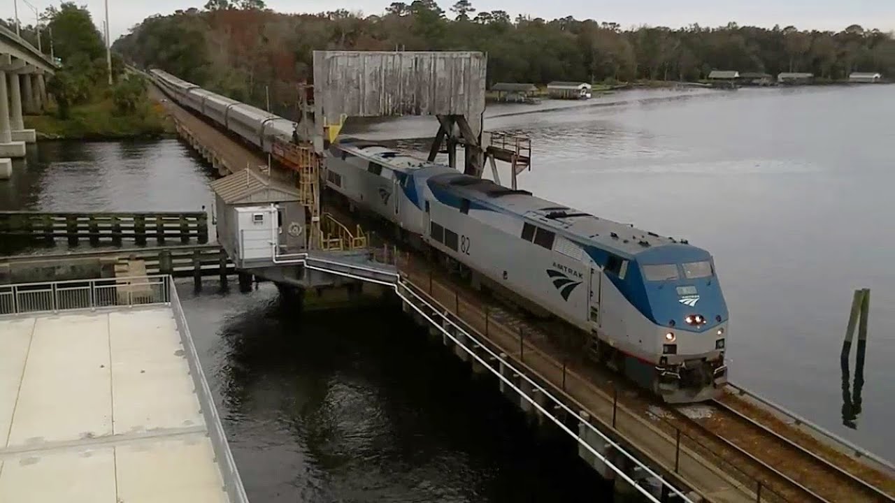 Railfanning the McGirts Creek Drawbridge Jacksonville, FL - YouTube
