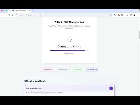 ARW to PSD Dönüştürücü | Sony RAW Dosyalarını Photoshop PSD Formatına Ücretsiz Çevirin