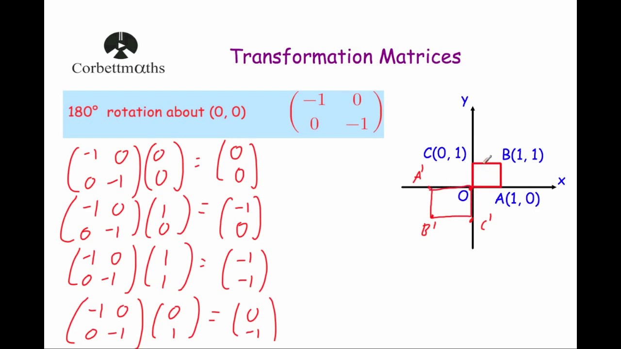 180 Degree Rotation Transformation Matrix YouTube