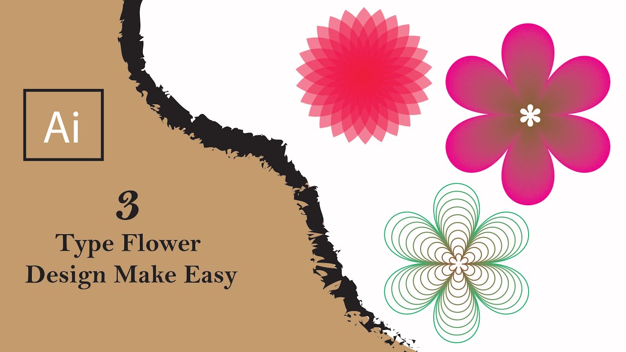 3 type flower design in adobe illustrator how can create how make blend ...
