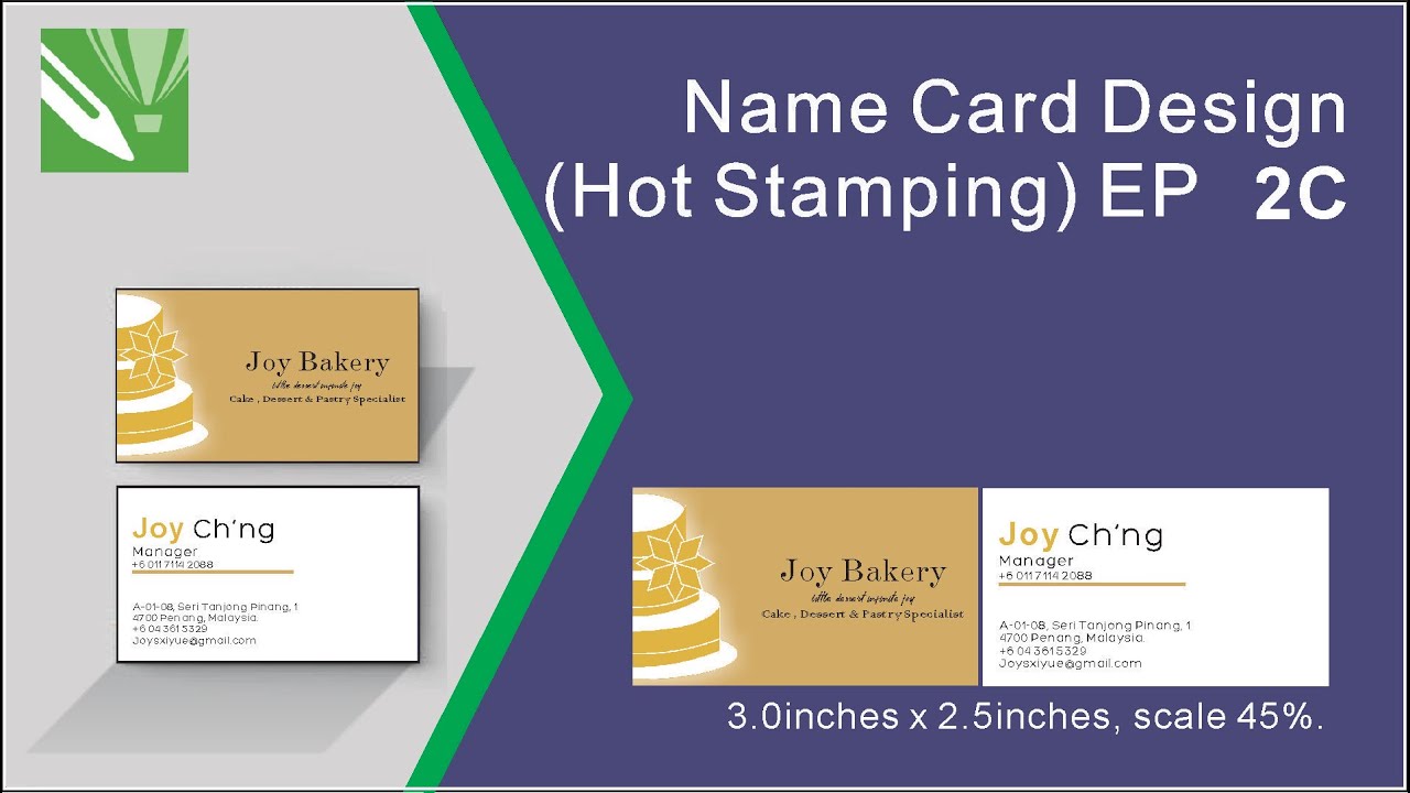 Corel Draw X8 Tutorial -hot Stamping Name Card Templates Design EP 02C ...