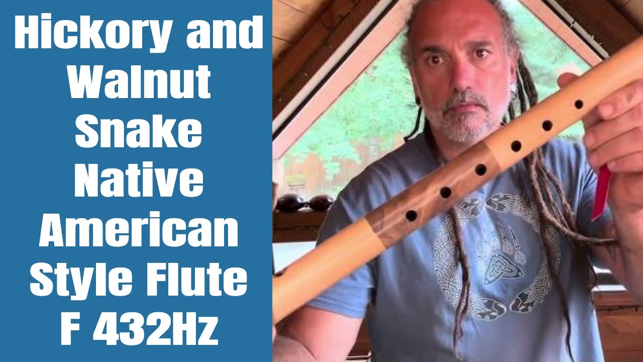 Hickory and Walnut Snake Native American Style Flute, F 432Hz - YouTube