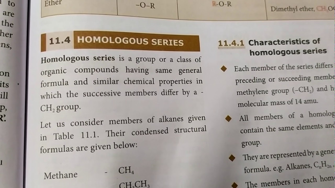 10th std... Homologous series from carbon and its compounds ...