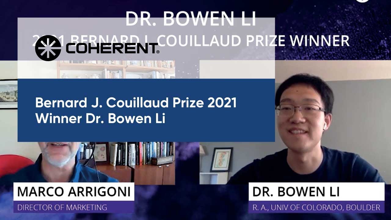 Coherent | Dr. Bowen Li, 2021 Winner of the Bernard J. Couillaud Prize ...