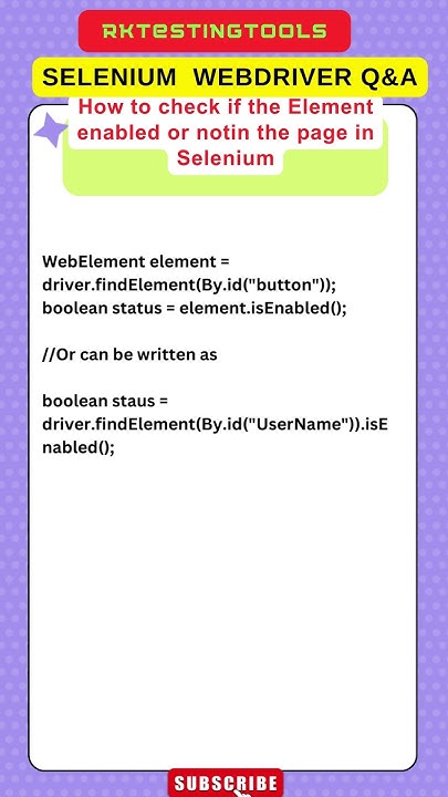 #28How to check if the Element enabled or notin the page in Selenium - YouTube