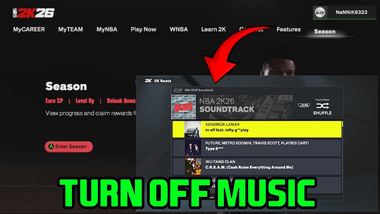 NBA 2K26 How to TURN OFF MUSIC 2k BEATS! - YouTube