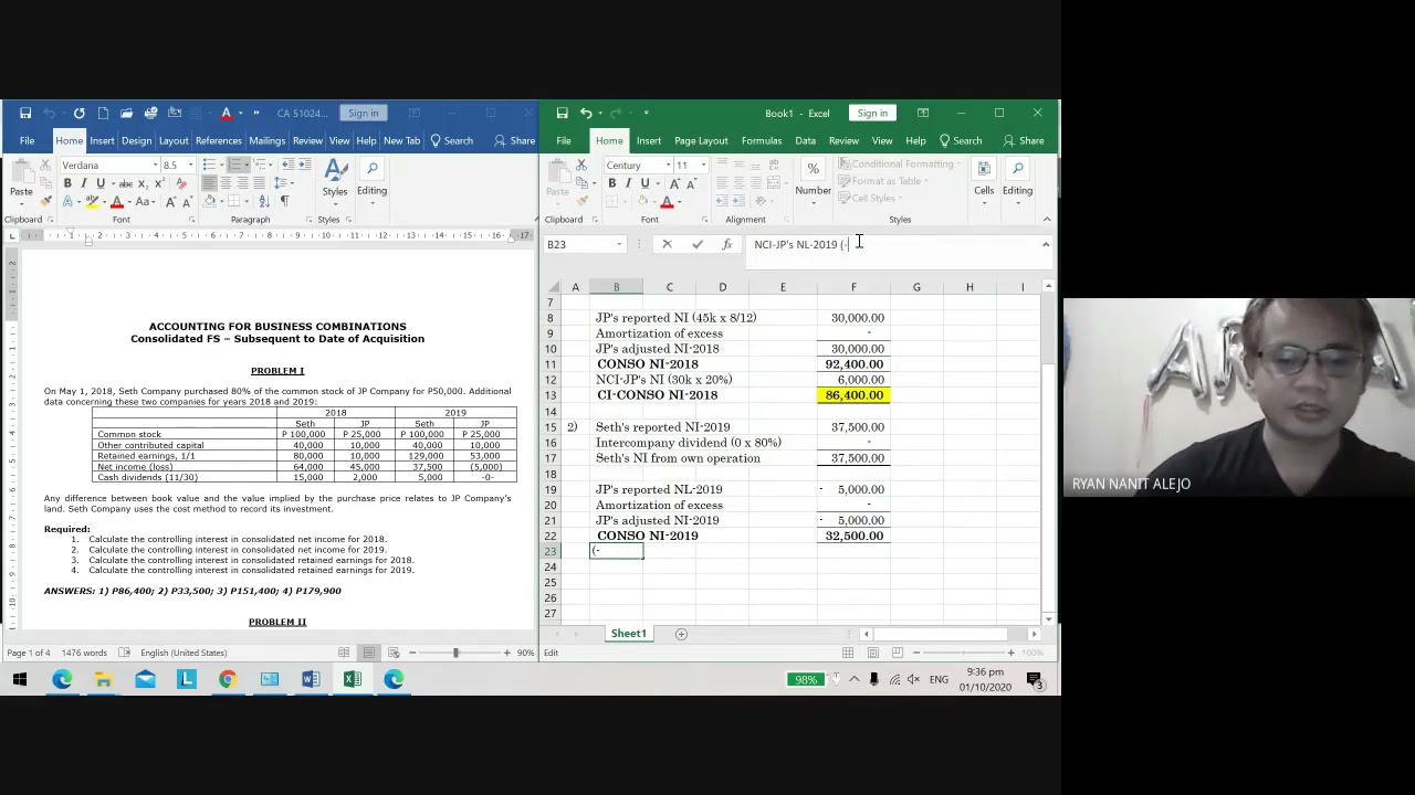 Consolidated FS - Subsequent to DOA (Various Problems) - YouTube