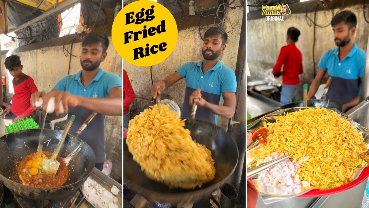 Mumbai Famous Street Food Egg Fried Rice ₹70 Only | Anda Fried Rice ...