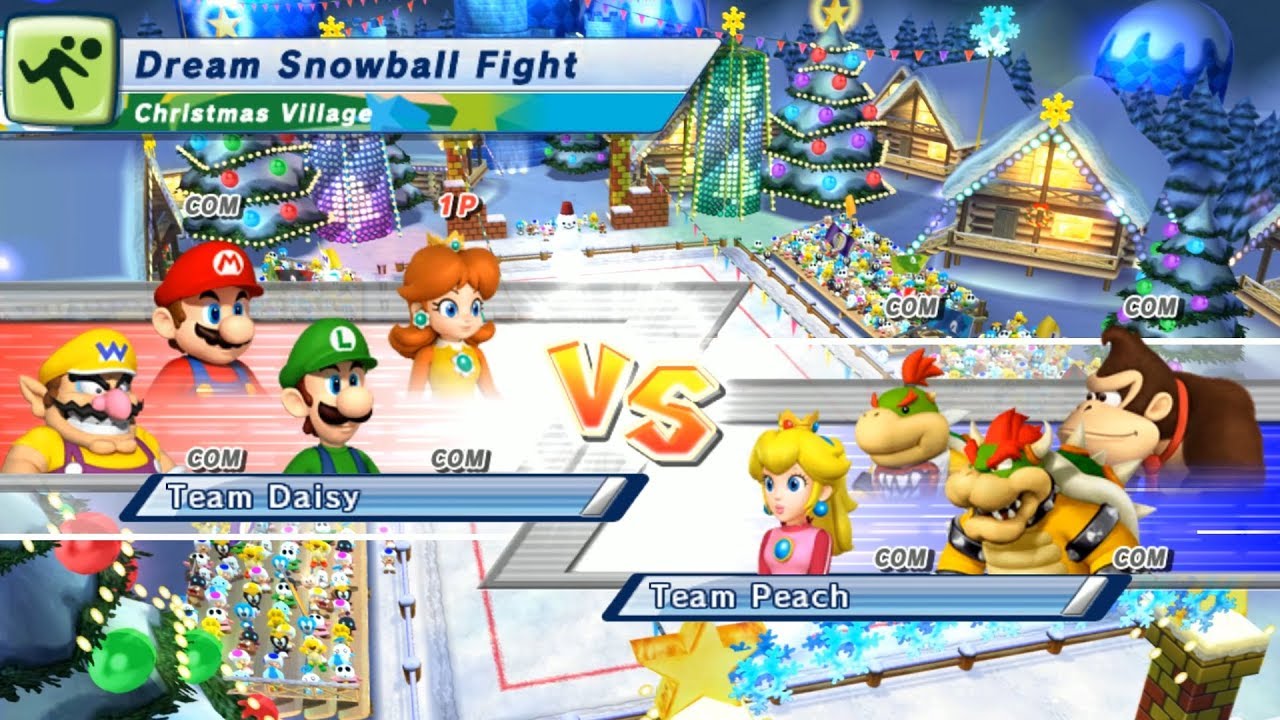 Mario & Sonic at the Olympic Winter Games - Dream Snowball Fight With ...