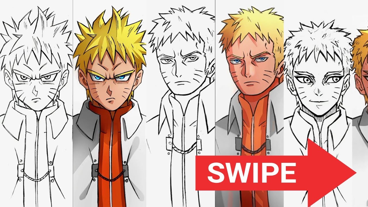 Drawing NARUTO in DIFFERENT ANIME STYLES - YouTube