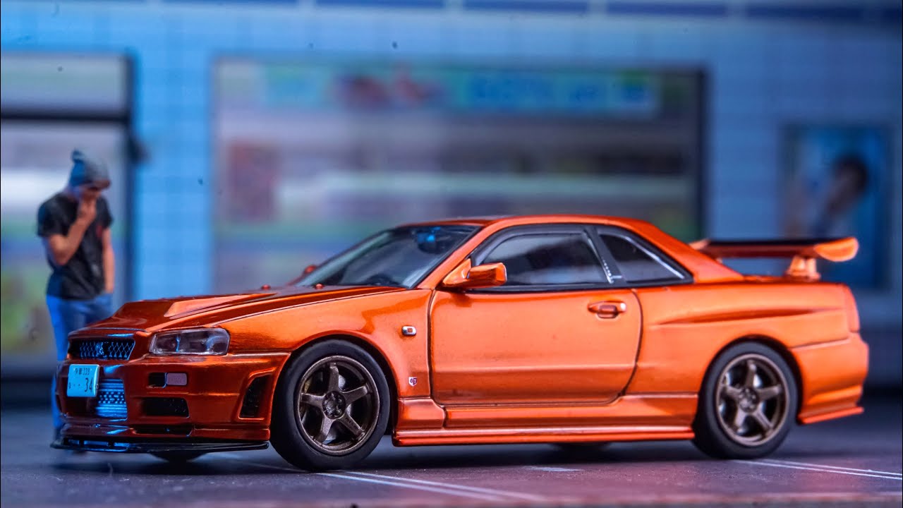 UNBOXING REVIEW INNO64 NISSAN SKYLINE GTR R34 R-TUNE ORANGE - YouTube