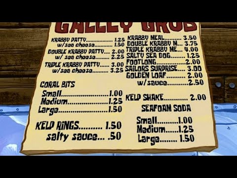 krusty krab menu was crazy... - YouTube