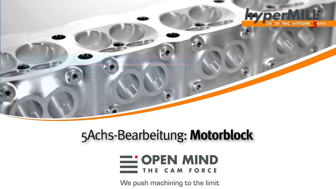 5 Axis Machining: Cylinder Head milling | hyperMILL | CAM | Tube | DMG ...
