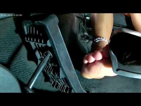 Yasemin driving baefoot