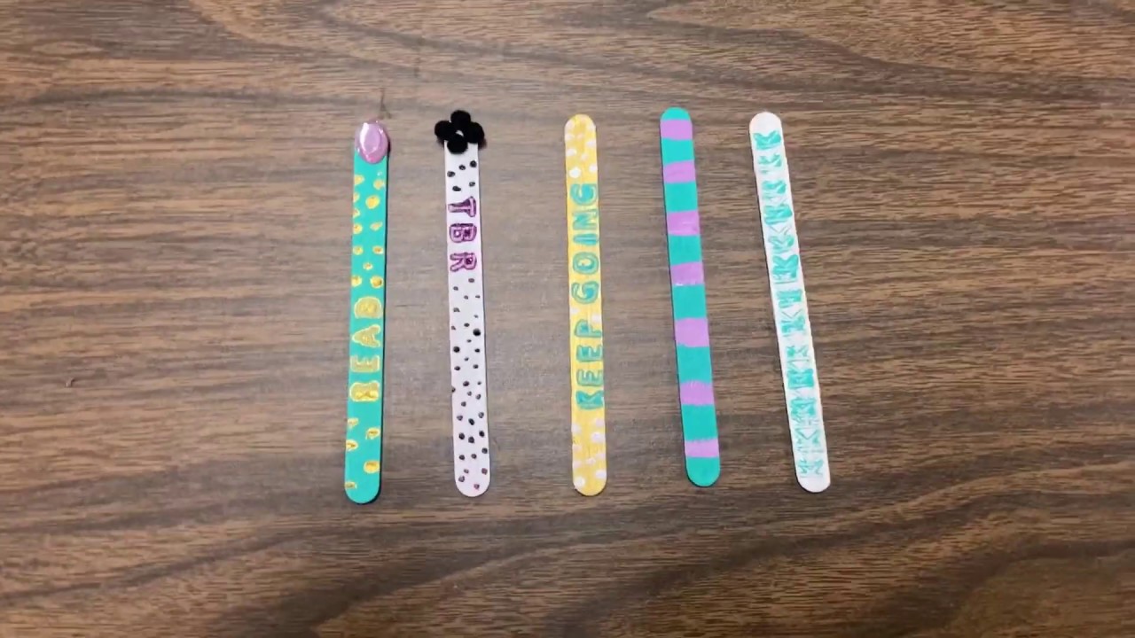 Crafting in the Library: Popsicle Stick Bookmarks - YouTube