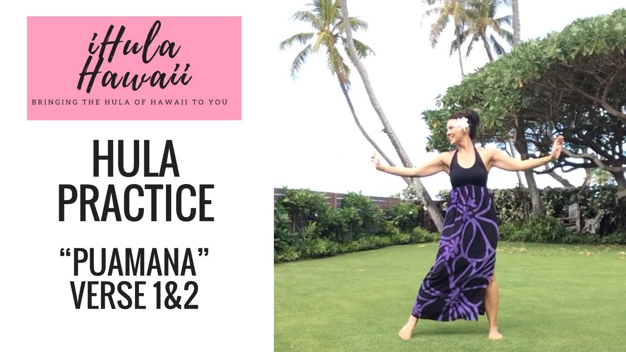 HULA PRACTICE FOR BEGINNERS - "PUAMANA" VERSES 1 & 2: FOLLOW ALONG - YouTube