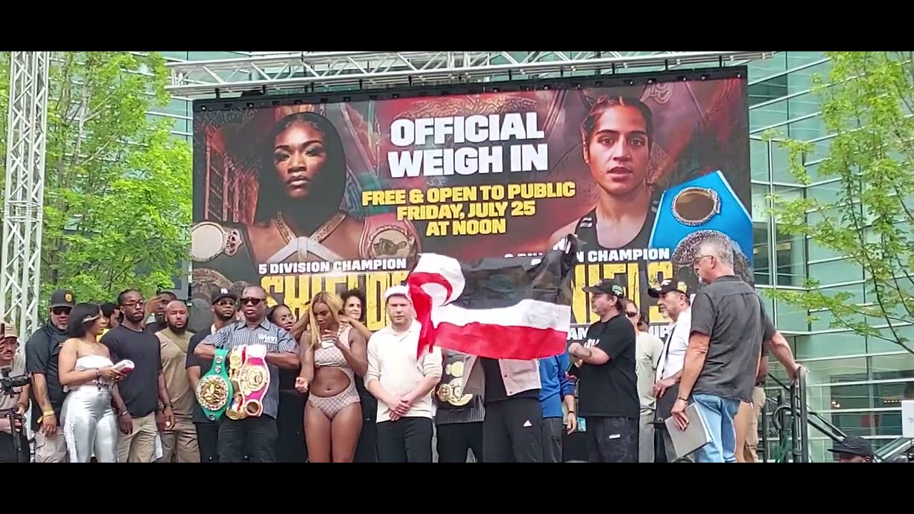 Claressa Shields and Lani Daniels Weigh-In Detroit - YouTube