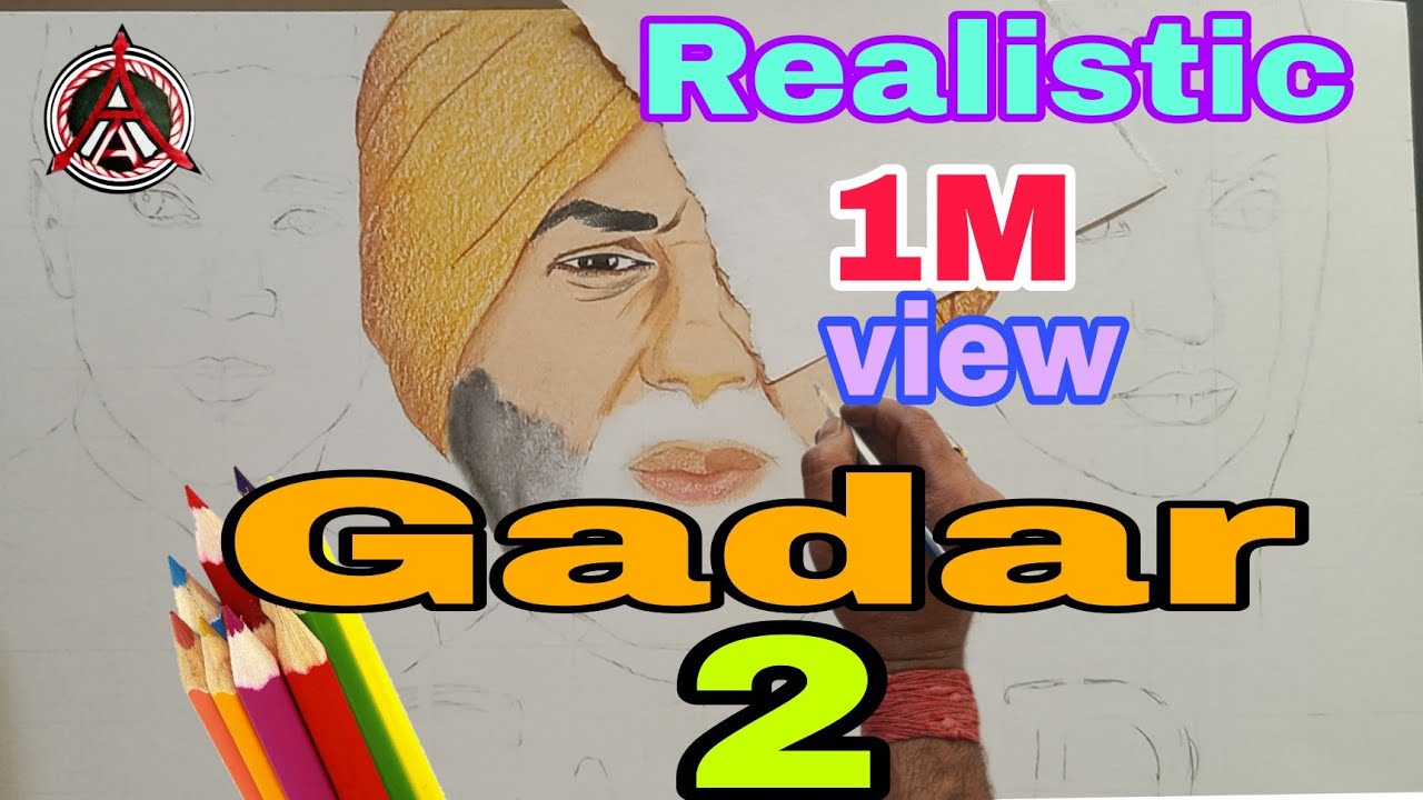 GADAR 2 Picture Sketch//GADAR 2 Movie Poster 💥 ️🔥 - YouTube