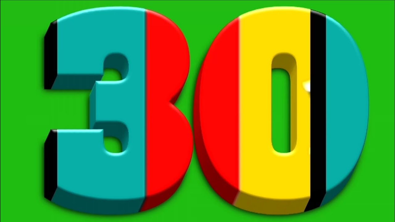 30 seconds 3D countdown timer with sound effect #3dtimer #greenscreen # ...