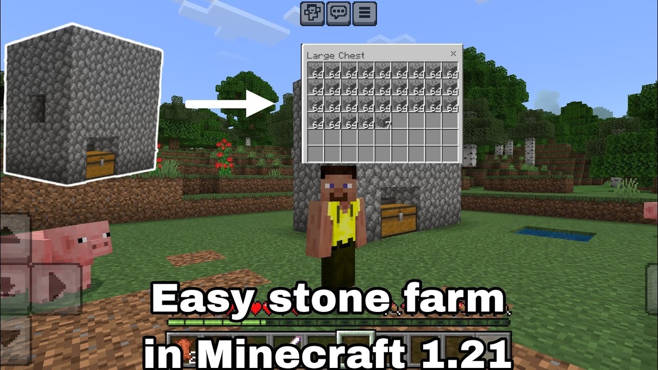 I make the Easy stone farm in Minecraft 1.21.63 - YouTube