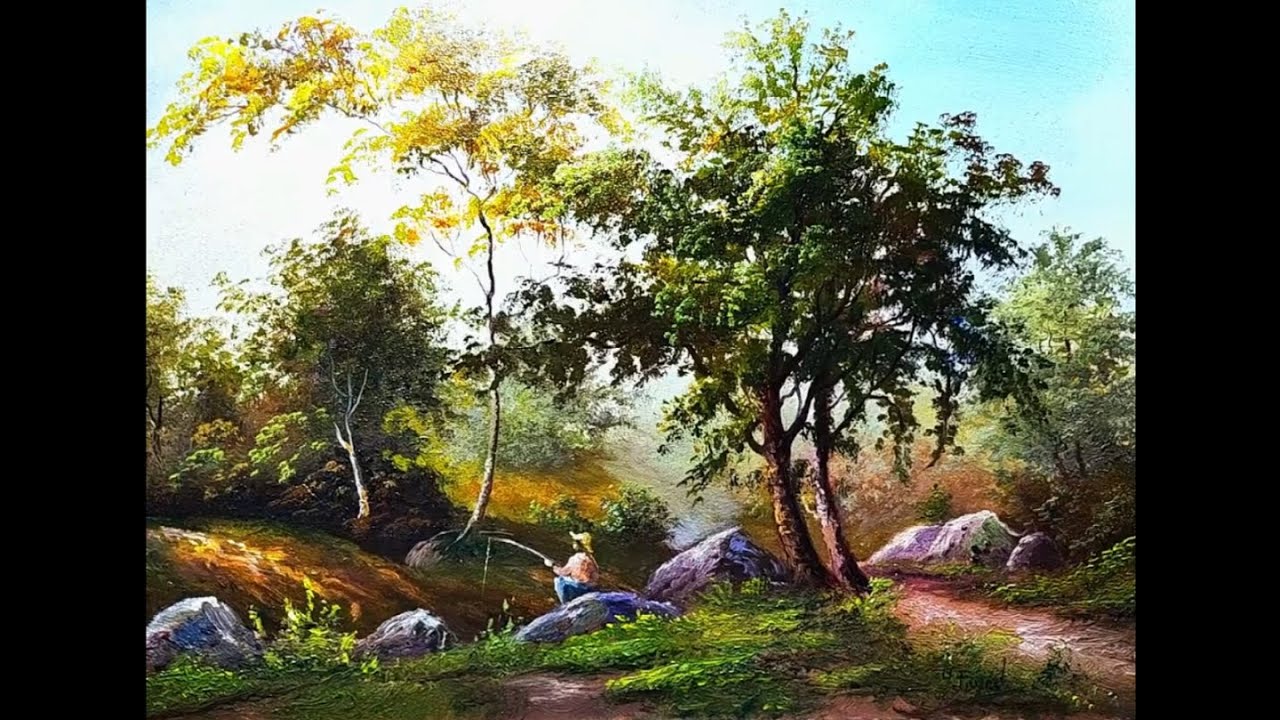 How I Paint Landscape Just By 4 Colors Oil Painting Landscape Step By ...