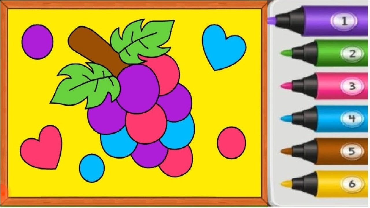 Easy drowing and colour matching class for kids.🌹🌤☄☄☔☔🍓🍎 - YouTube