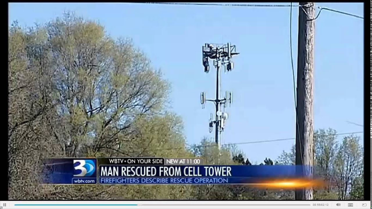 Man Rescued from Cell Tower - YouTube