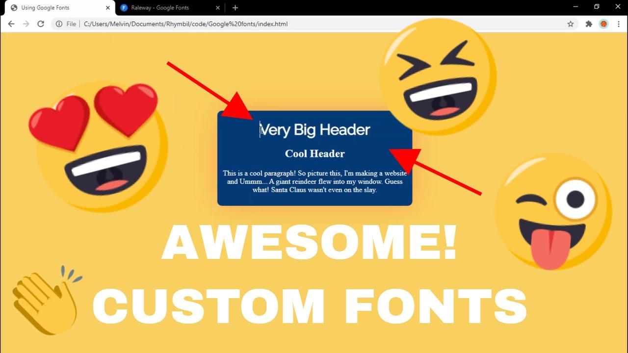 How to USE GOOGLE FONTS in a HTML website - YouTube