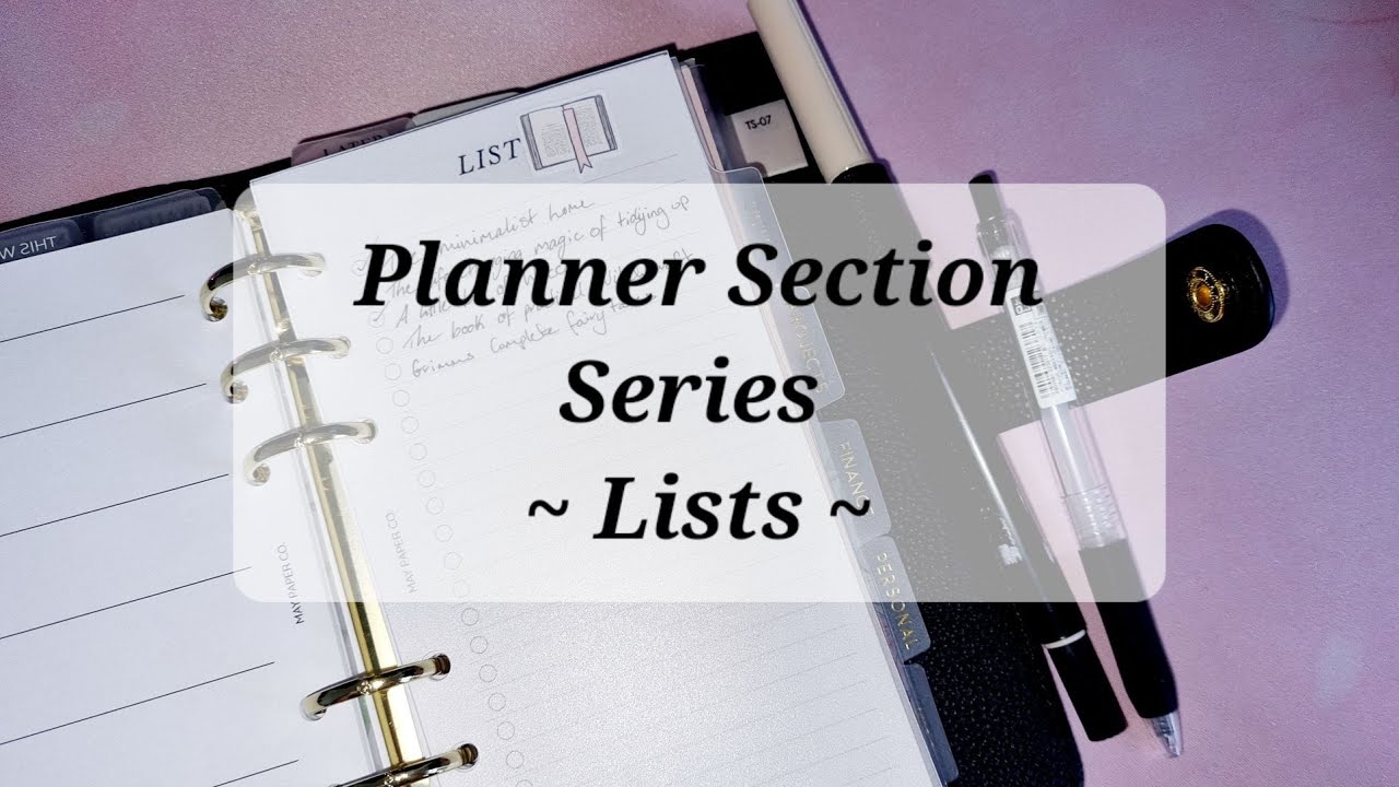 Planner Section Series | Lists | How I Process - YouTube