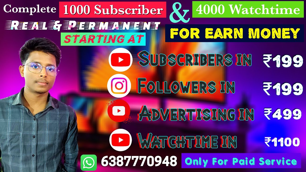 Get 1000 Subscribers and 4000 Watch Hours For YouTube Monetization ...