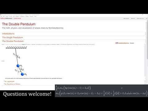 Lagrangian Mechanics and The Double Pendulum via Mathematica (9/6/20 ...