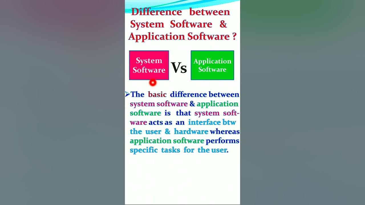 System software Vs Application Software #shorts #youtubeshorts # ...