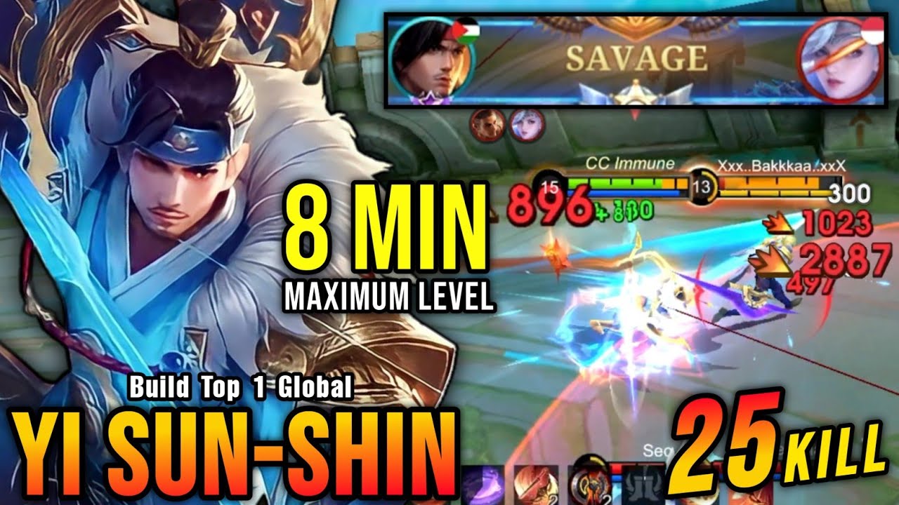 SAVAGE + 25 Kills!! Yi Sun Shin Fast Farming 8 Mins Max Lvl - Build Top ...
