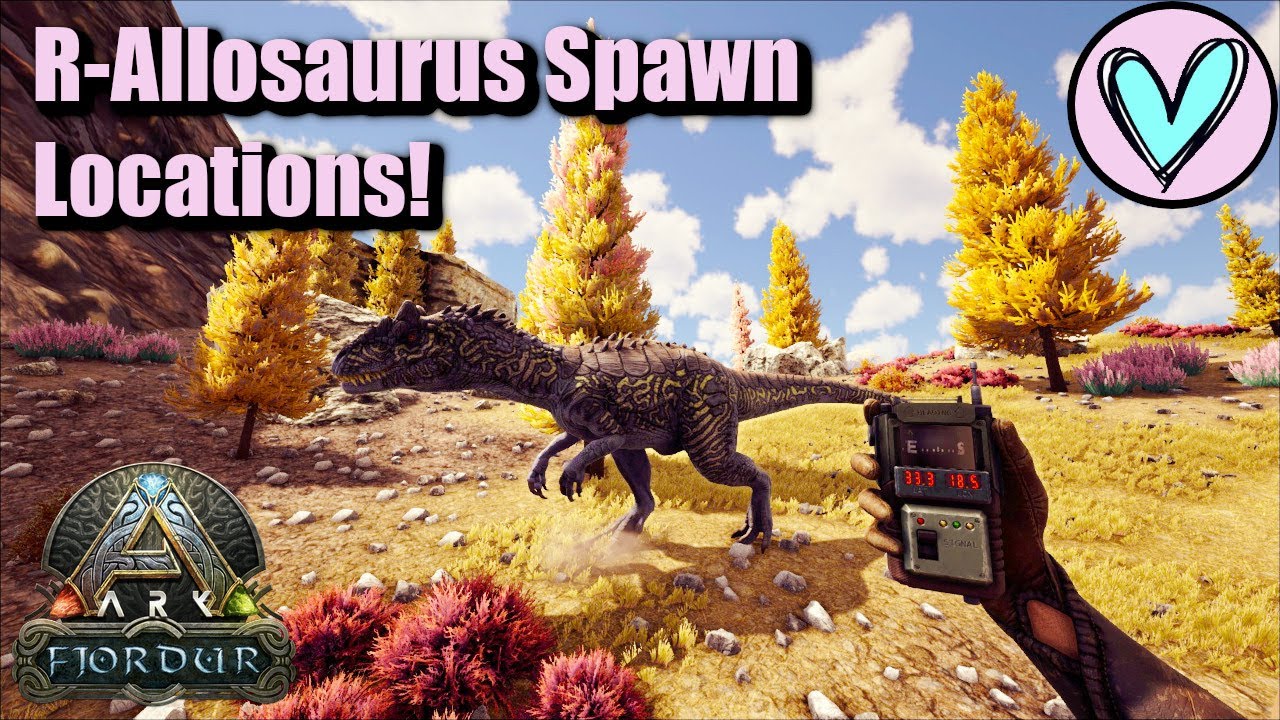 R-Allosaurus Spawn Locations! || Ark Fjordur! - YouTube
