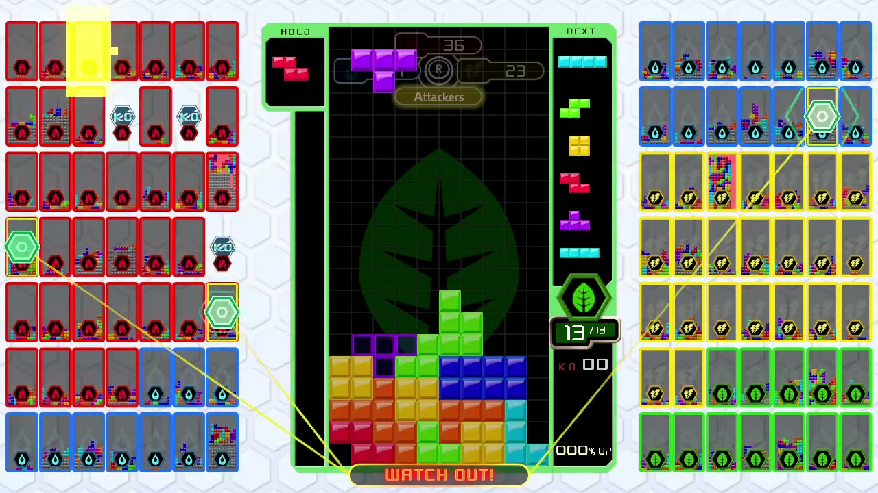 my tetris line clear sends 7 lines in tetris 99 teams!! - YouTube