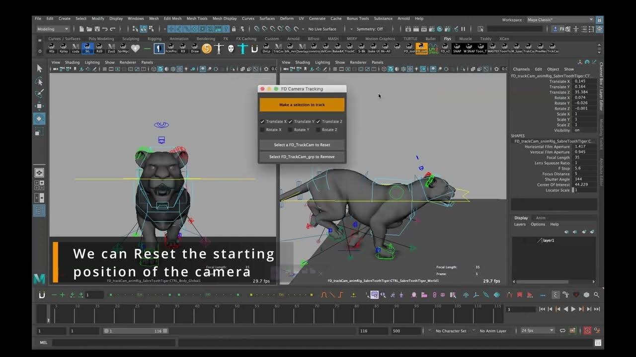 Python script for Animation in Maya: FD Tracking Camera v2 - YouTube