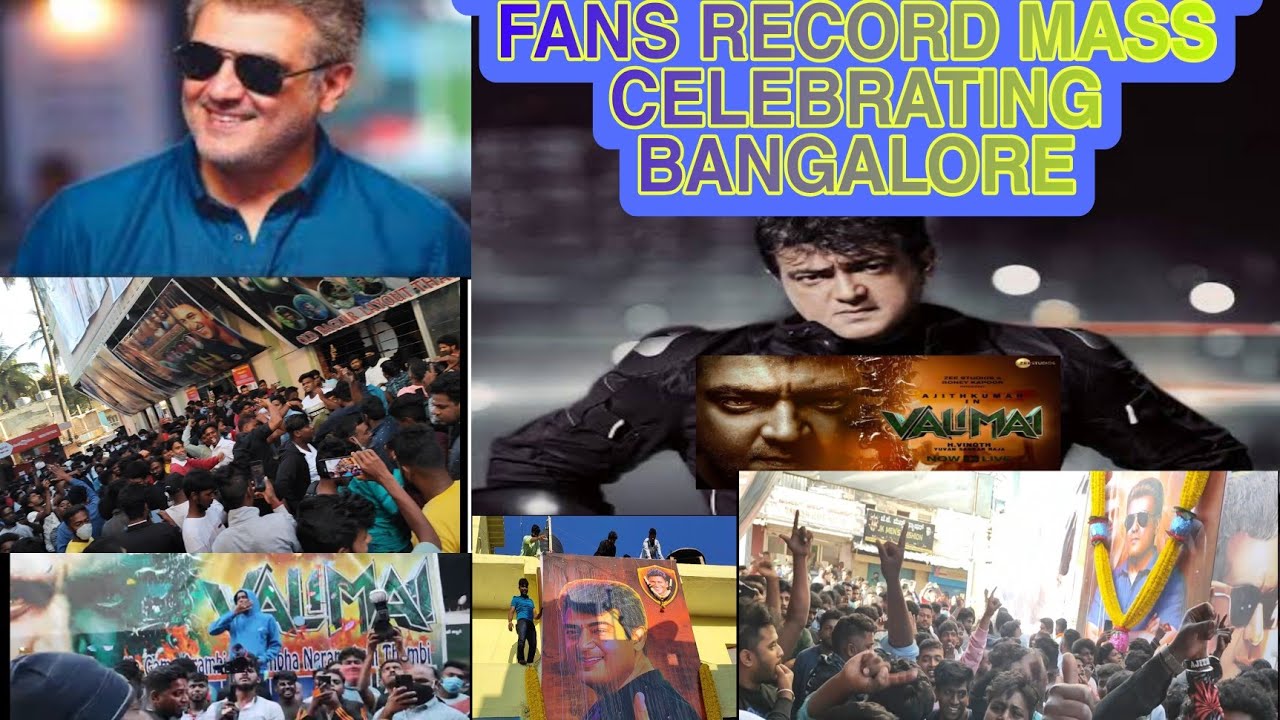Ajith kumar Fans mass Celebration | Ajith kumar huge cutout and banner ...