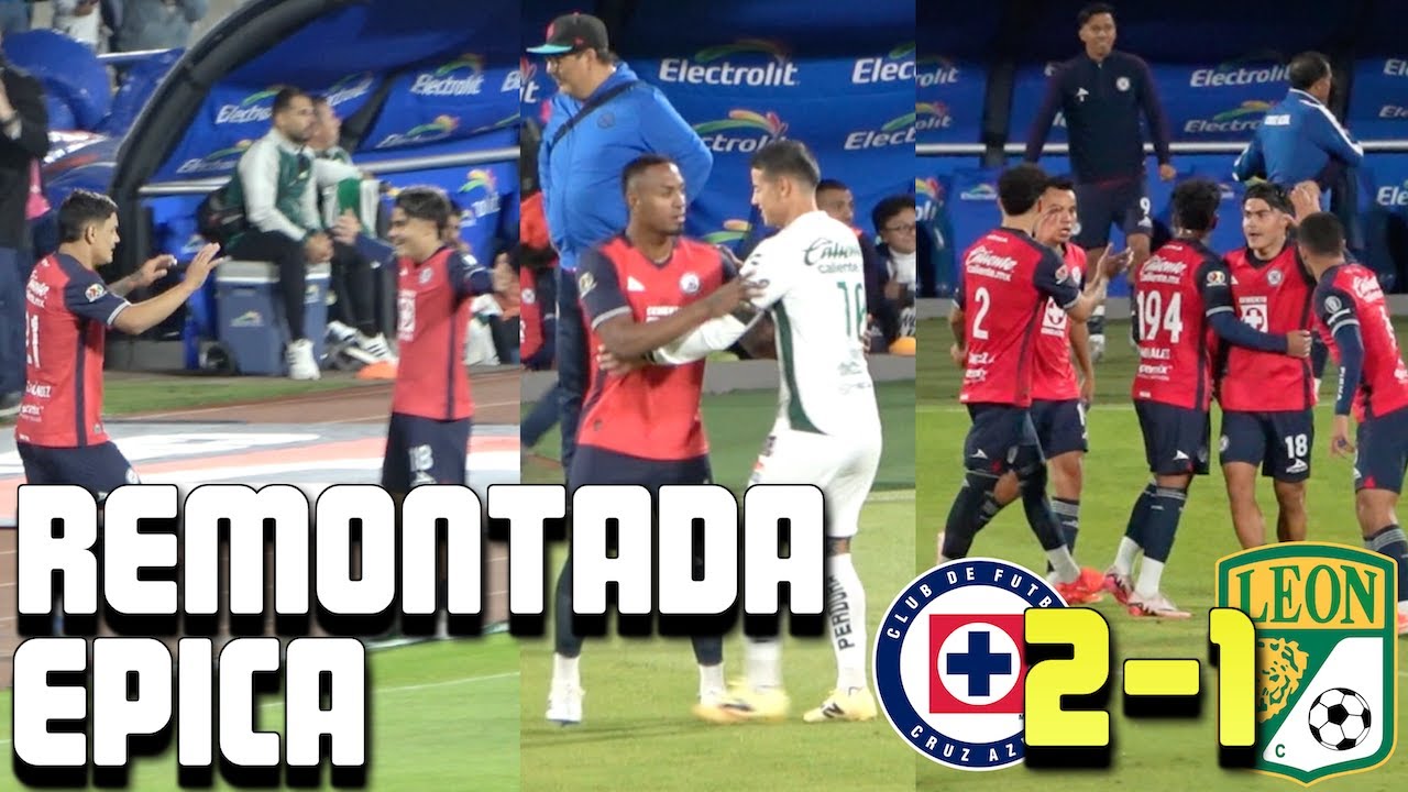CON TODO y JAMES | El COLOR Cruz Azul (2-1) León | Luka Romero y el ...