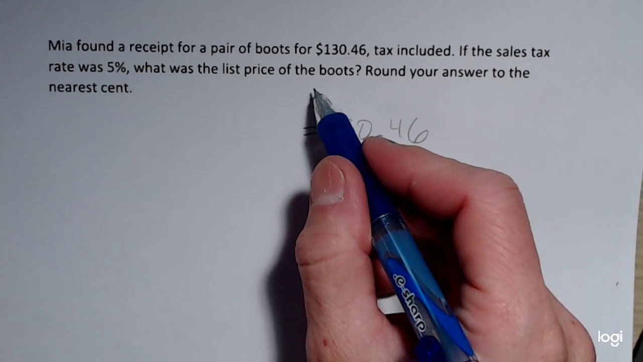 Finding The List Price Given Total And Sales Tax Rate YouTube finding-the-list-price-given-total-and-sales-tax-rate-youtube