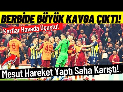 Derbide Büyük Kavga! Mesut Özil Hareket Yaptı Taraftarlar Çıldırdı! Kartlar Havada Uçuştu!