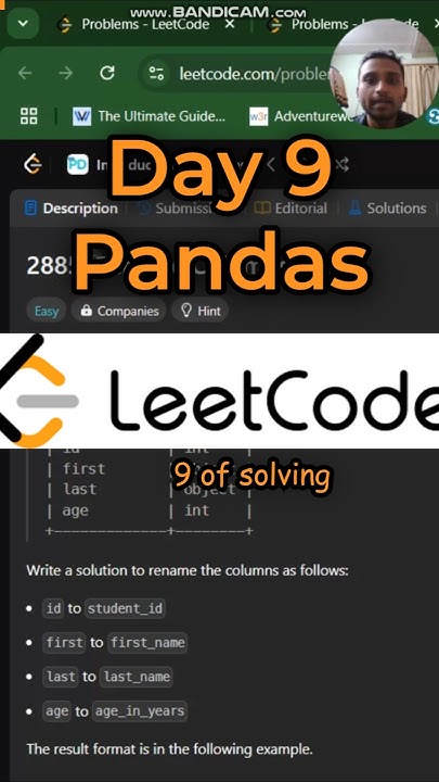 Pandas LeetCode Day 9: How to Rename Columns in Pandas DataFrames | #shorts #python #coding ...