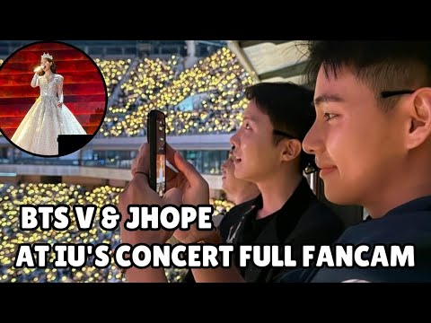 BTS Taehyung & Jhope At IU's Concert Full Video | BTS V Reaction to IU 'Love Wins All' | Fancam