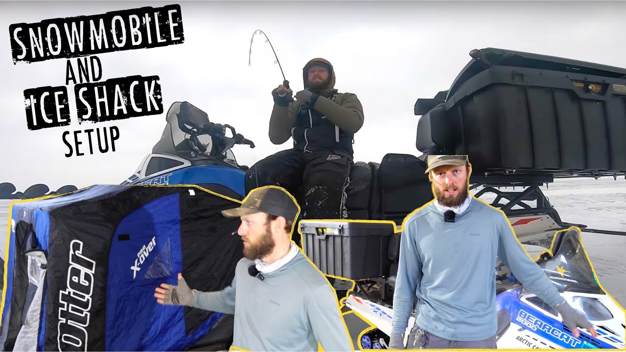 The ULTIMATE Ice Fishing Rig - Ice Shack and Snowmobile Set-up! - YouTube